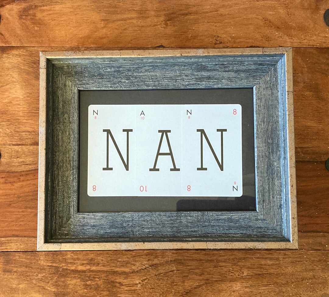 Personalised 'NAN' Frame Playing Card Letters - Etsy