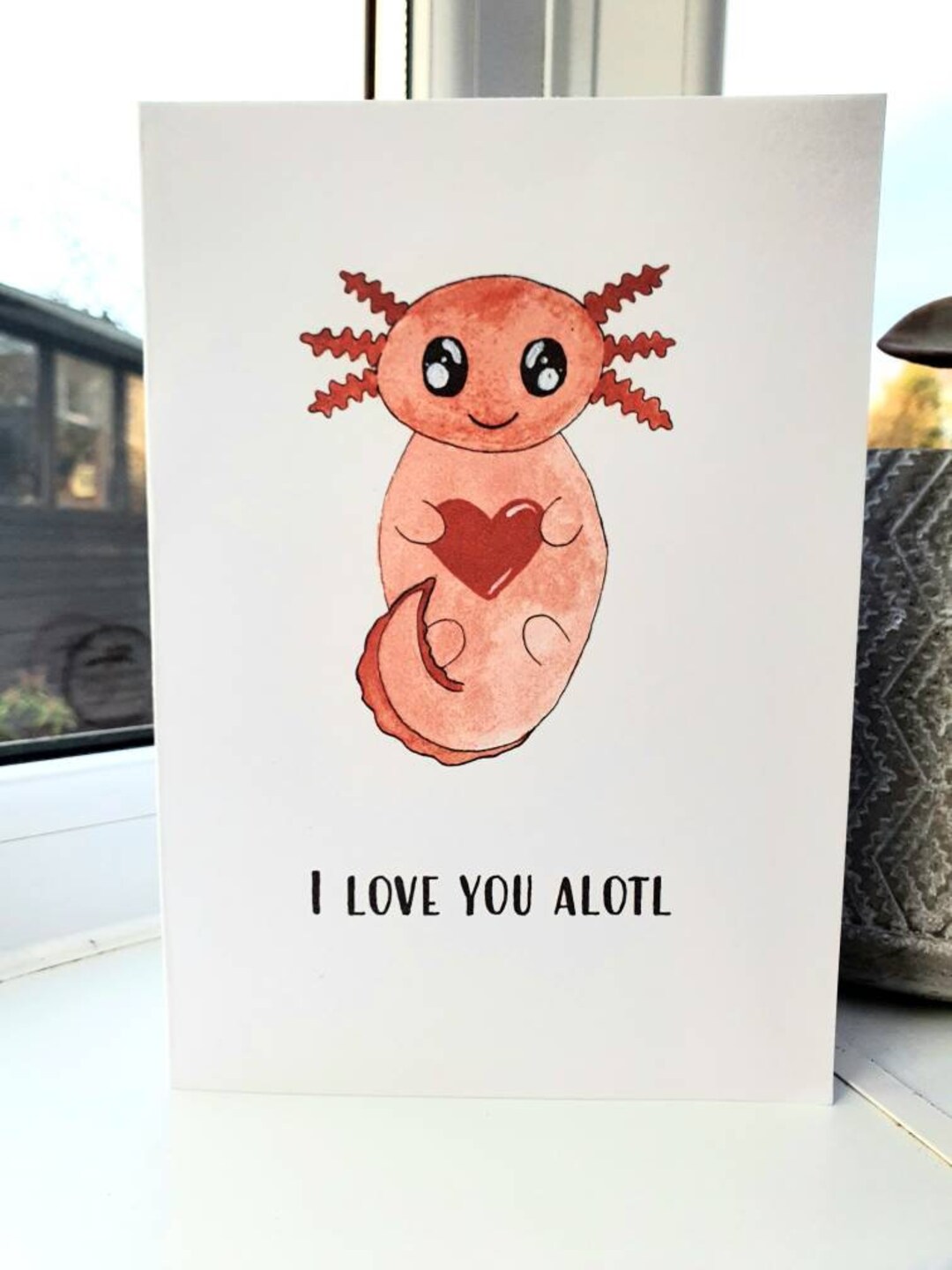 I Love You Alotl Card, Axolotl Card, Axolotl Valentine's Day Card ...