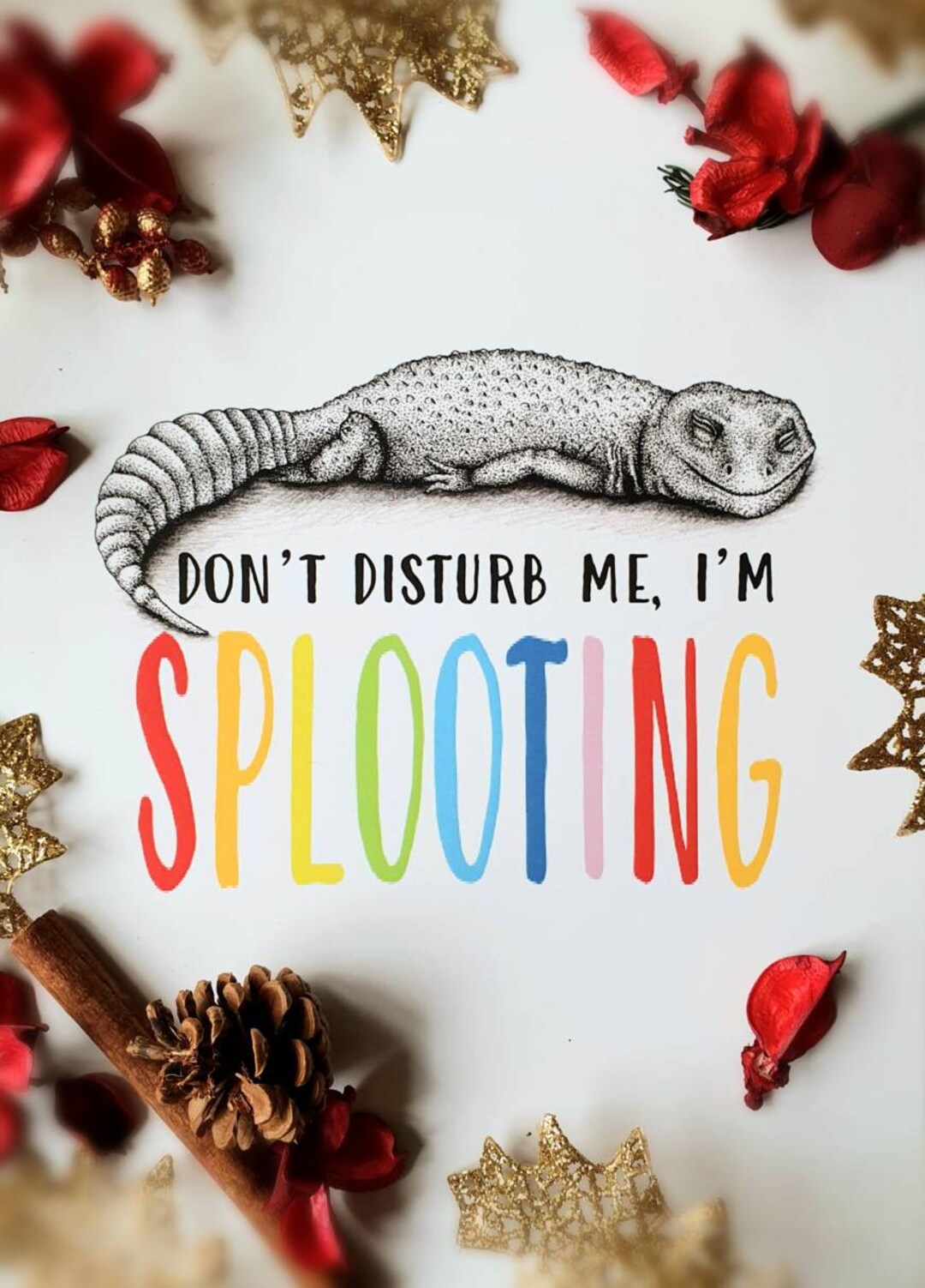 Print - Leopard Gecko Dont Disturb Me I'm Splooting (rainbow), Art ...