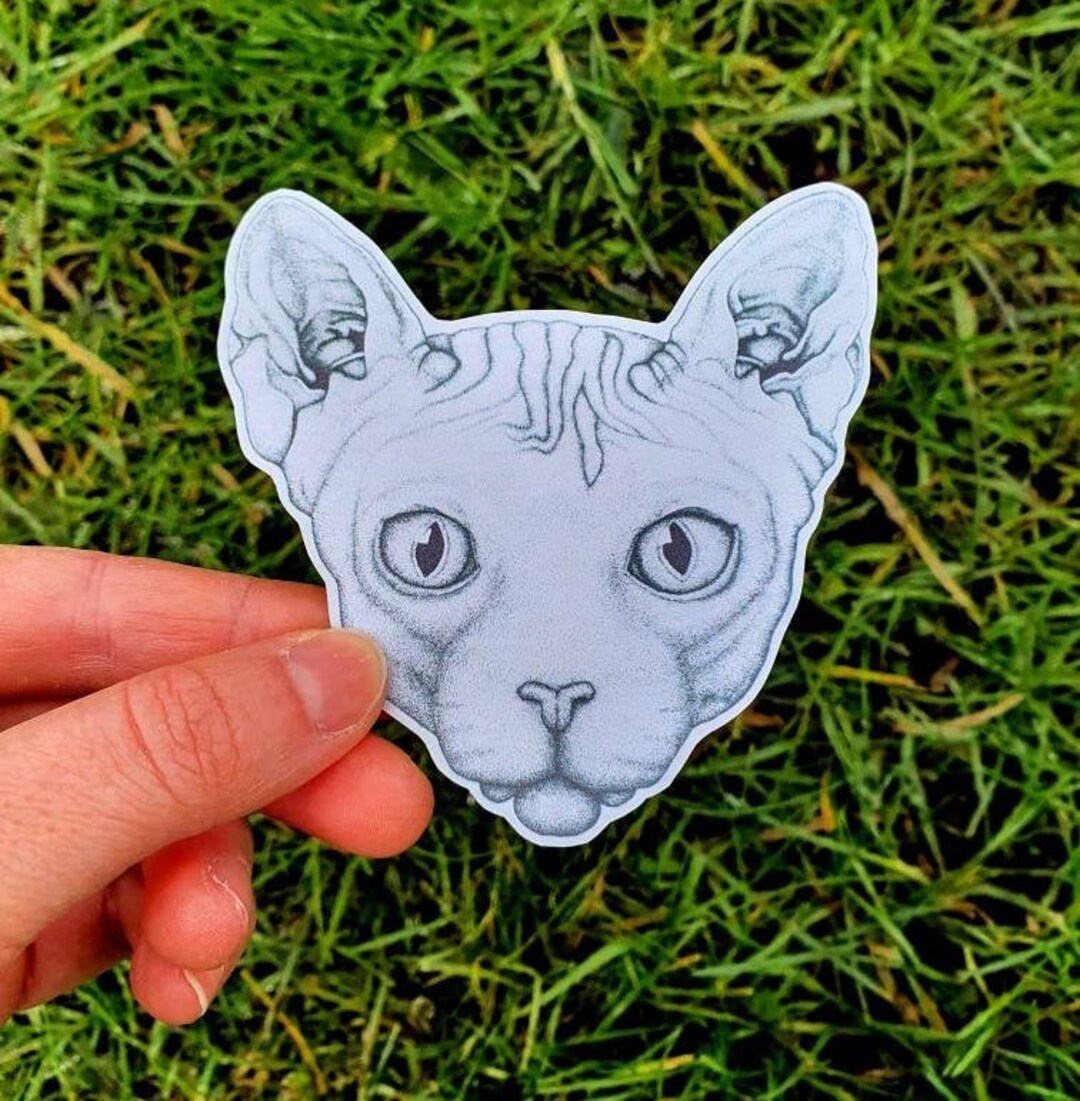 Pack of 4 Sphynx Cat Stickers, Sphynx Cat Art, Sphynx Cat Gifts, Sphynx ...
