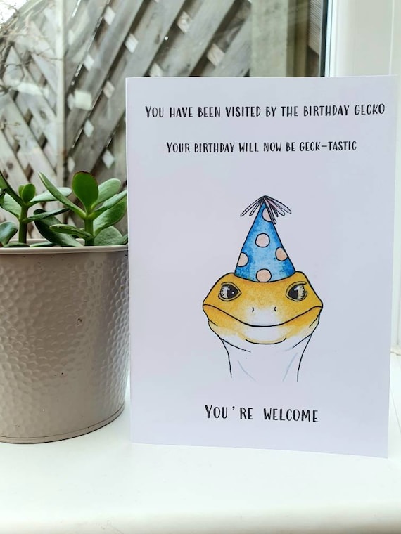 Leopard Gecko Birthday Card Leopard Gecko Gifts Leopard - Etsy