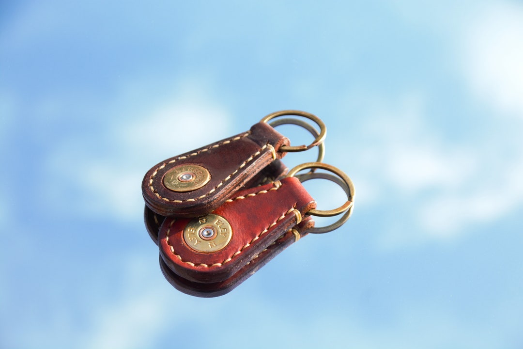 Handmade Leather Shotgun Cartridge Keyring - Game Shooter Gifts ...