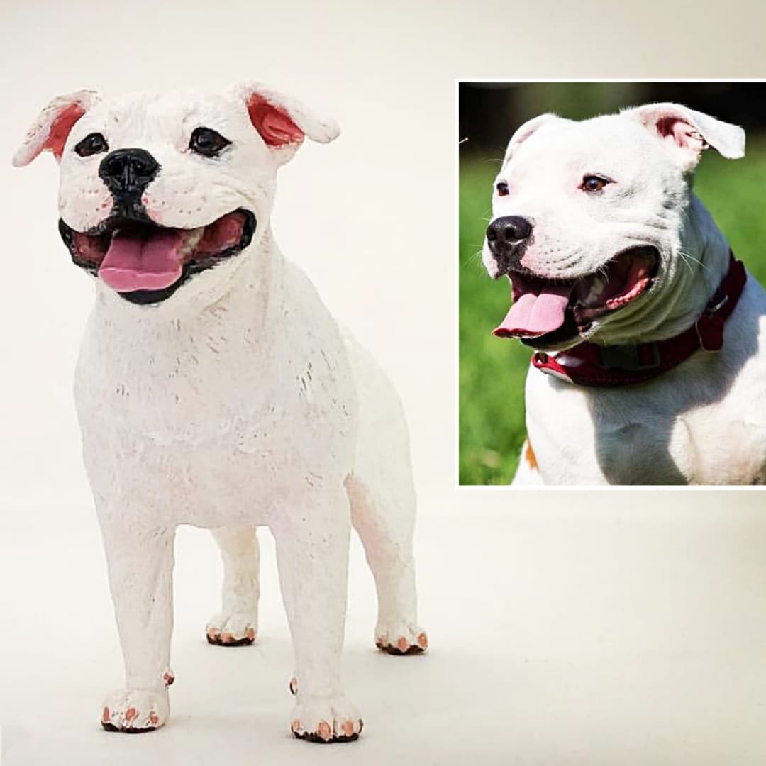 Custom Pet Portrait Figurine, Pet Memorial Figure Gift Personalized, 3D ...