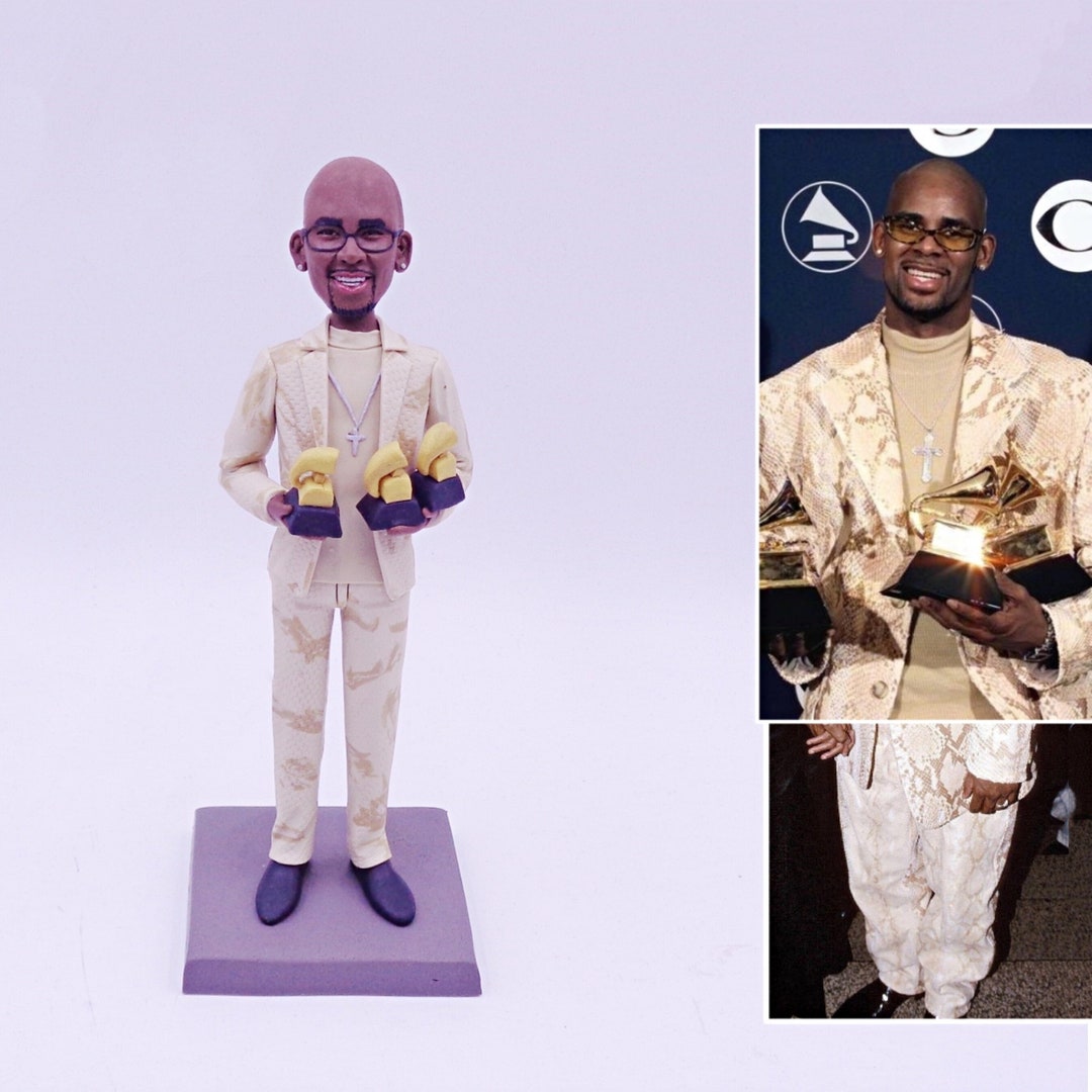 Man With Trophy Bobblehead Custom, Personalized Figure Cake Topper Gift ...