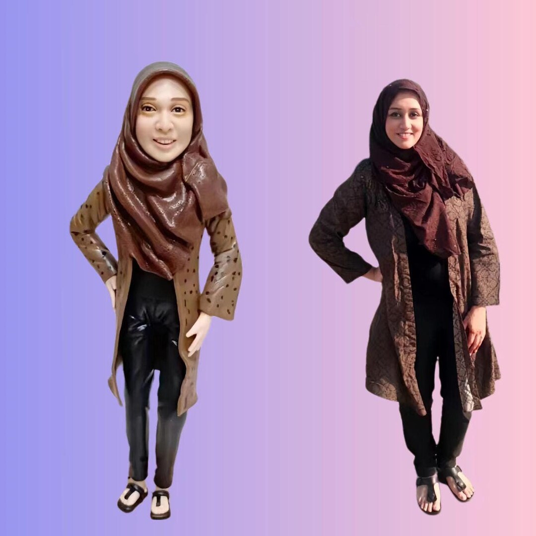 Custom Muslim Gift Bobblehead for Women, Personalized Islamic Figure ...