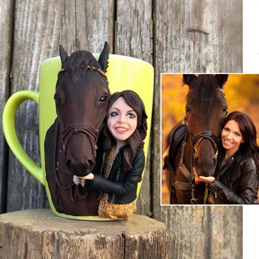 Custom Mug Portrait Figurine With Picture, Personalized Figurine Mug ...
