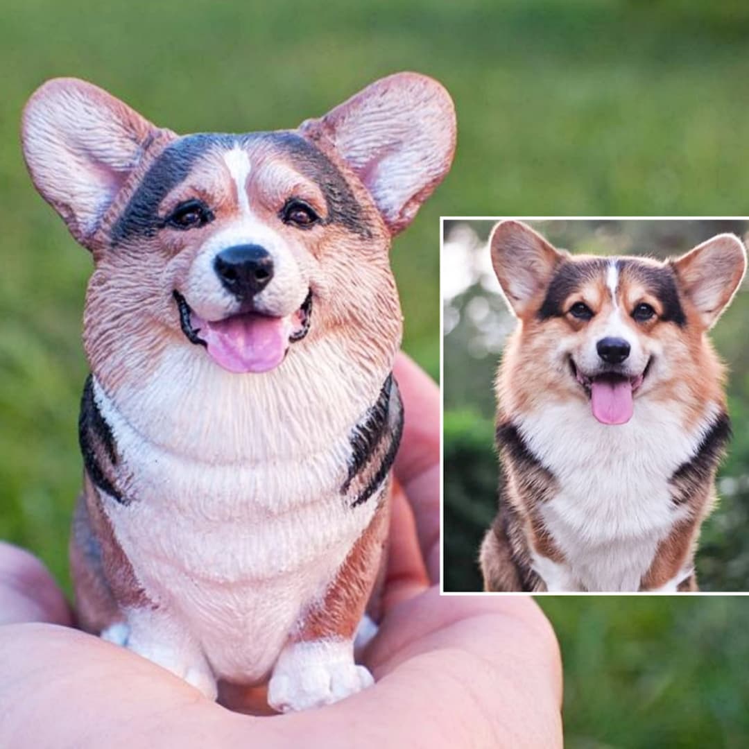 Custom Pet Portrait Figurine, Pet Memorial Figure Gift Personalized, 3D ...