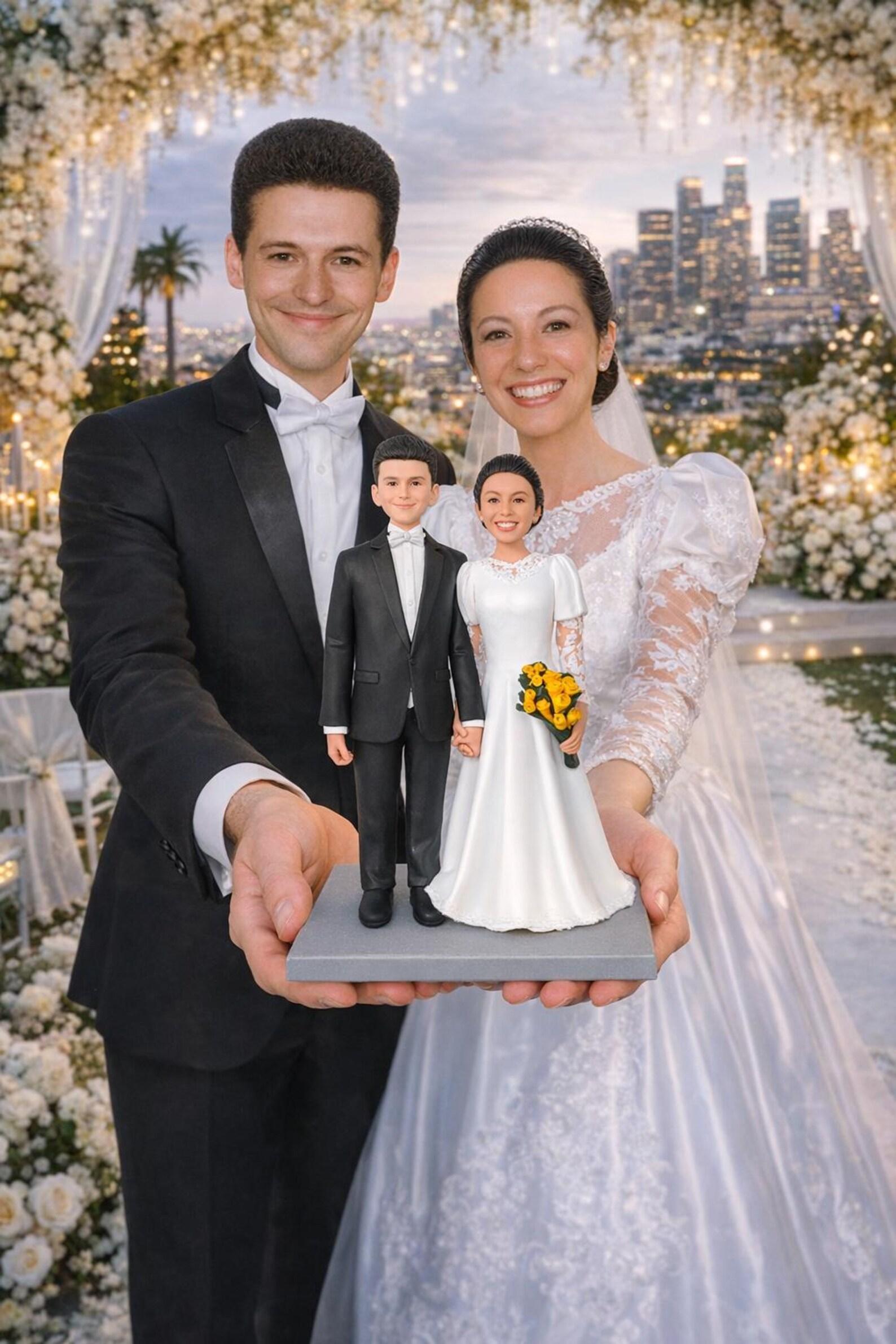 Custom Couple Figurine Wedding, Personalized Couple Figures From Photo ...