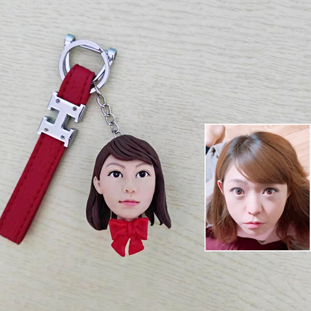 Custom Leather Keychain Portrait Bobblehead Doll From Photo ...