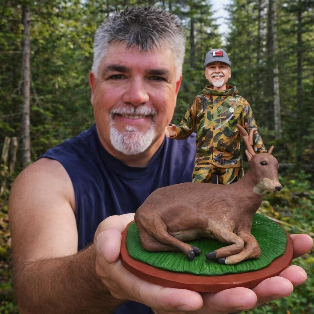 Custom Hunting Figurine From Photo for Men, Personalized Hunting ...