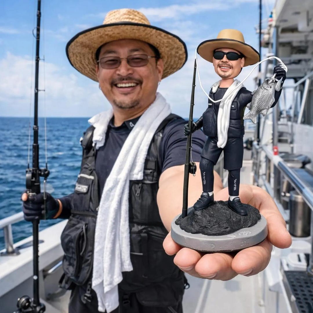 Custom Fishing Bobblehead From Photo, Make Your Own Bobble Head ...