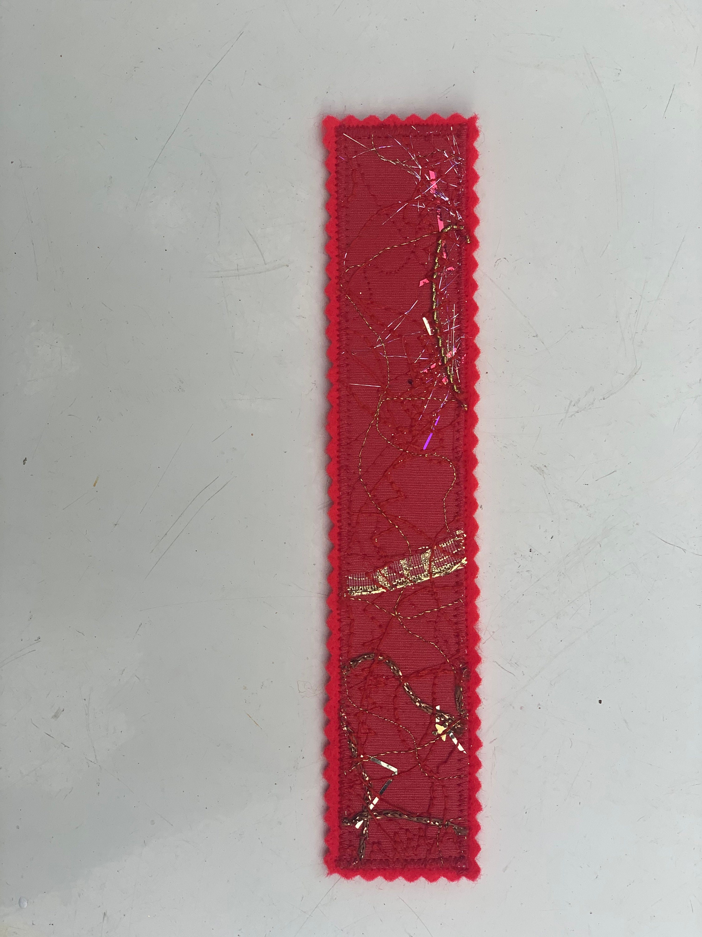 Machine Embroidered Textile Bookmark - Etsy UK