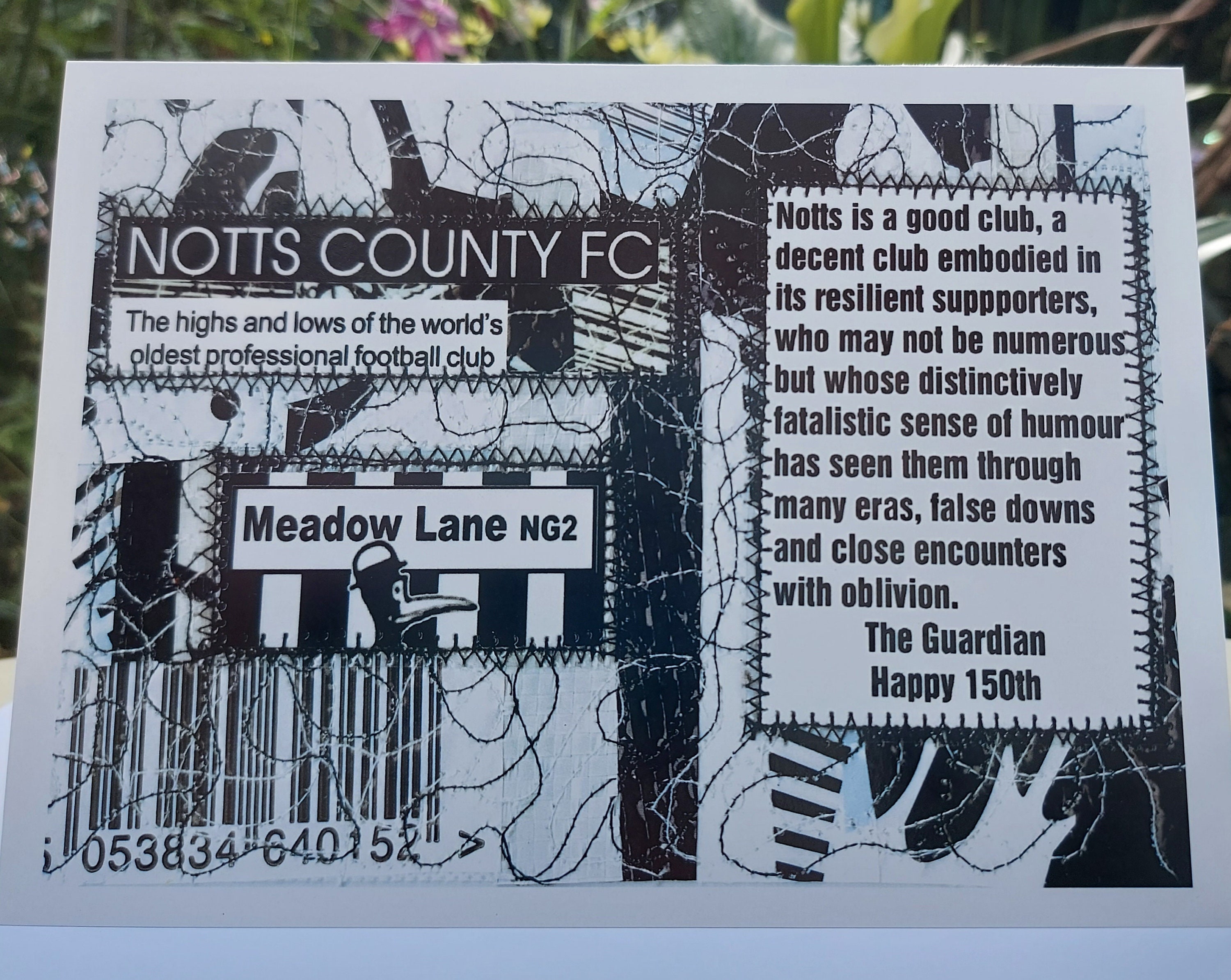Notts County Football Card landscape / NCFC Fan Art / Birthday ...