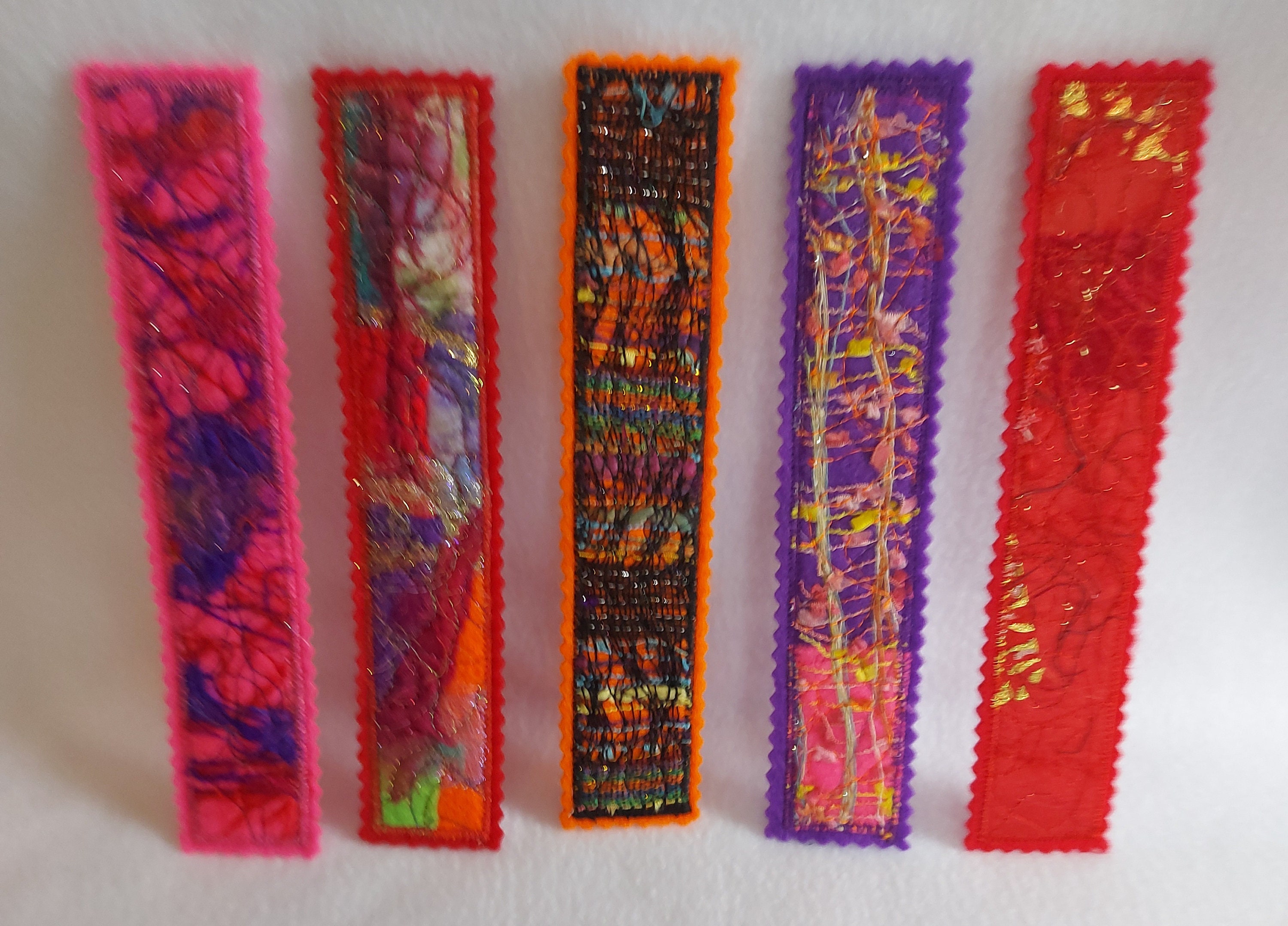 Machine Embroidered Textile Bookmark - Etsy