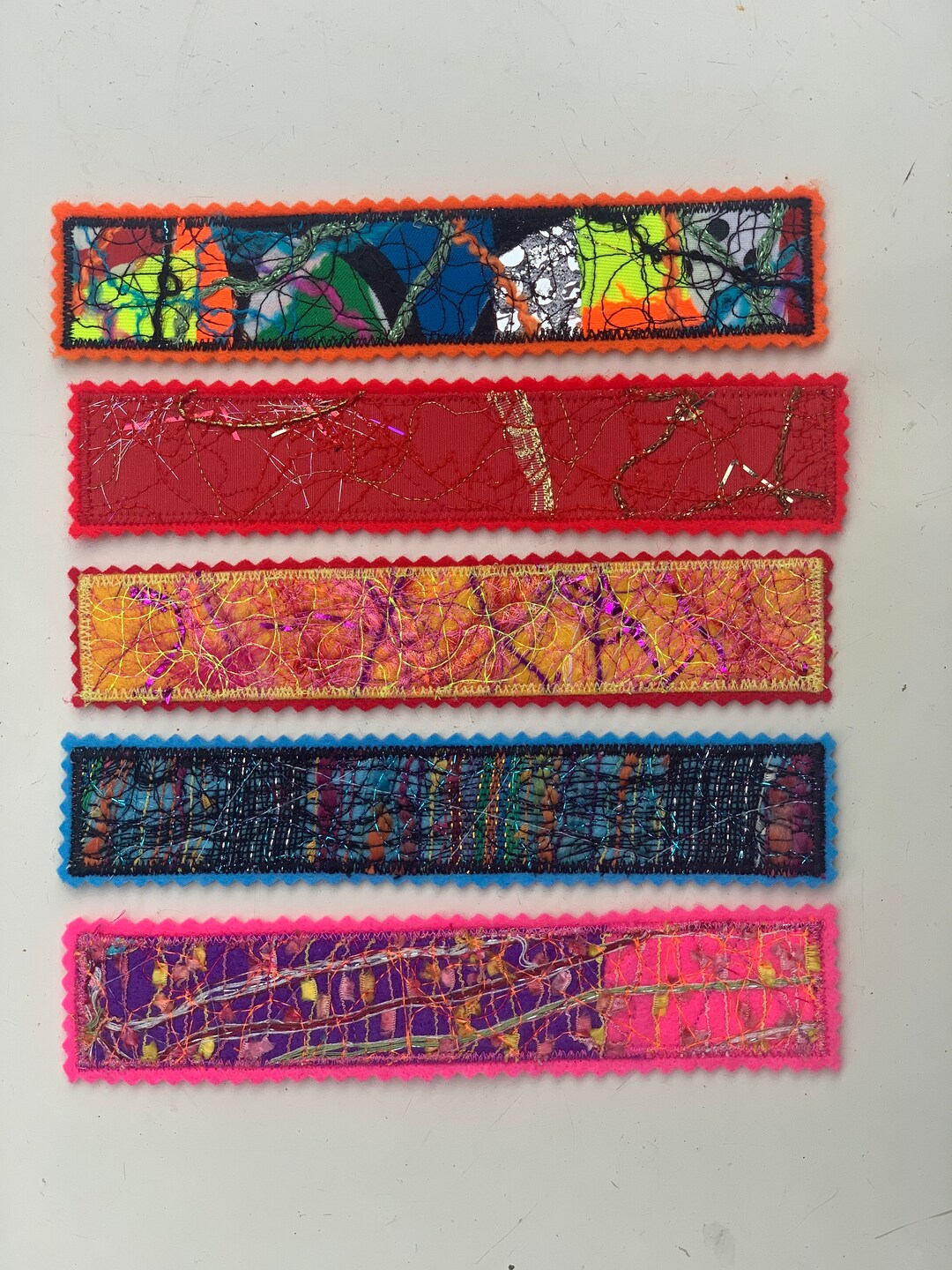 Machine Embroidered Textile Bookmark - Etsy UK