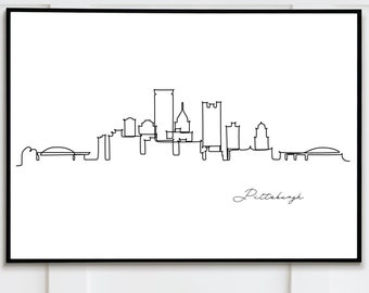 Pittsburgh Line Art | Etsy