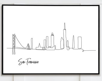 San Francisco Skyline Art - Etsy