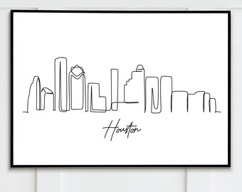 Houston Skyline Drawing - Etsy