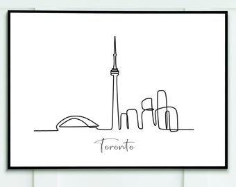 Toronto Skyline Drawing - Etsy