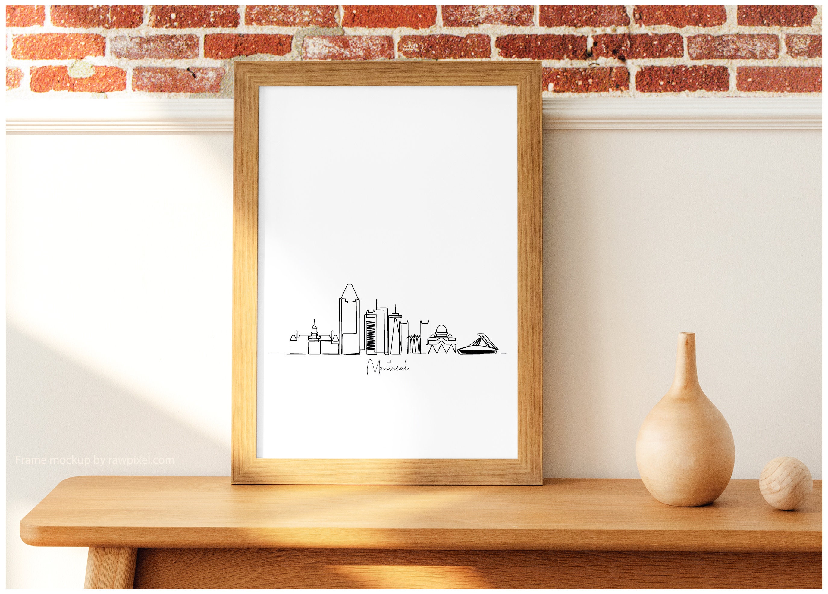 Montreal Skyline Printable Line Drawing, Minimalist Print Line Art ...