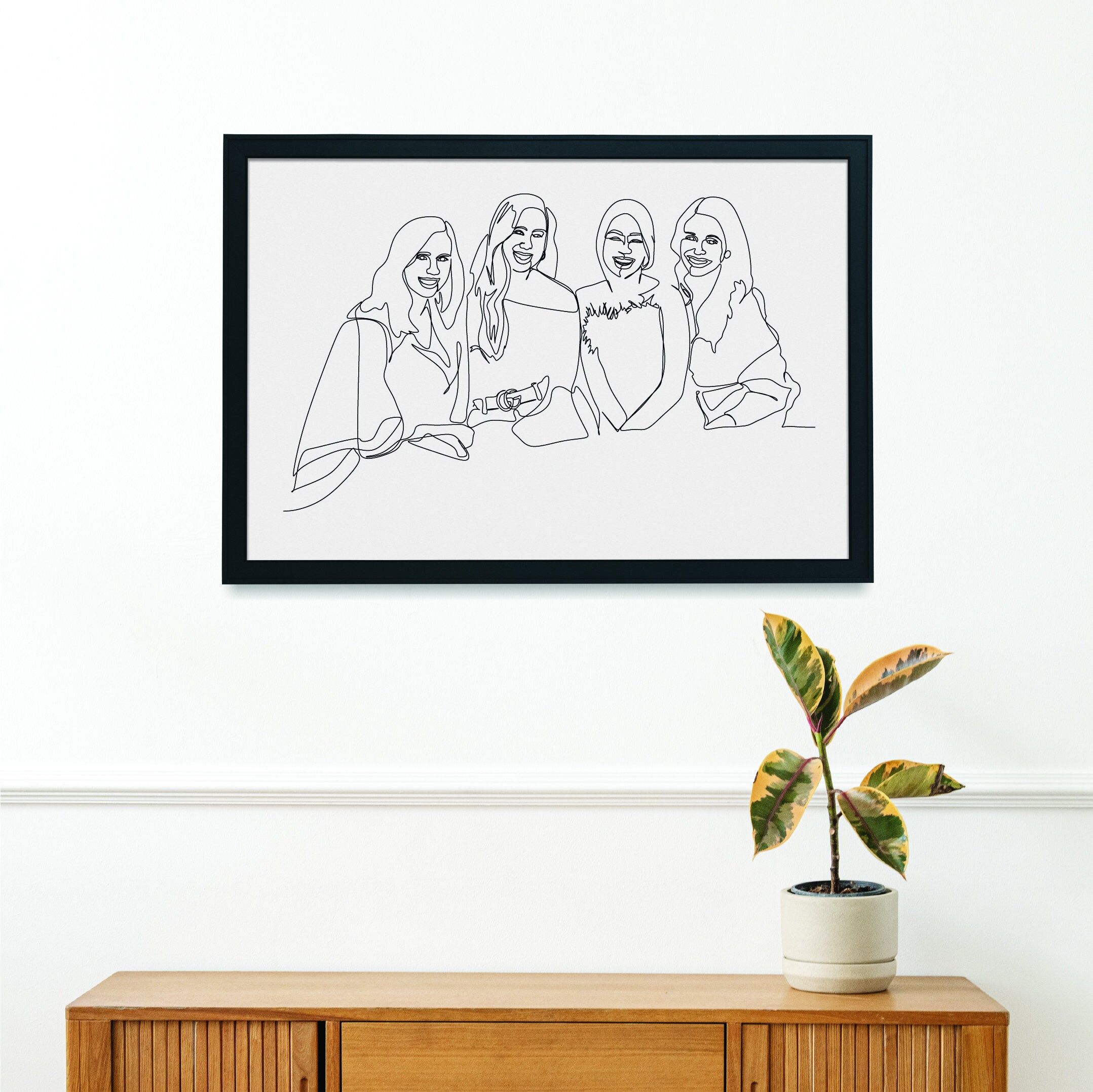 CUSTOM Line Drawing From Your Picture. Couple and Family - Etsy