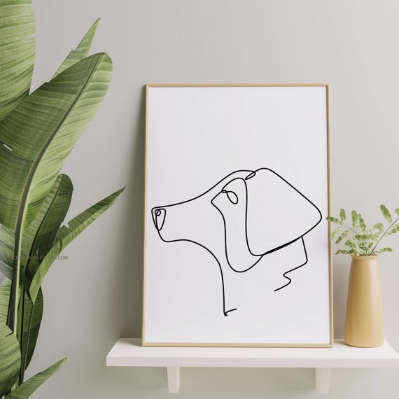 Dog Single Line Drawing Art. Black Line Sketches Dog Digital - Etsy