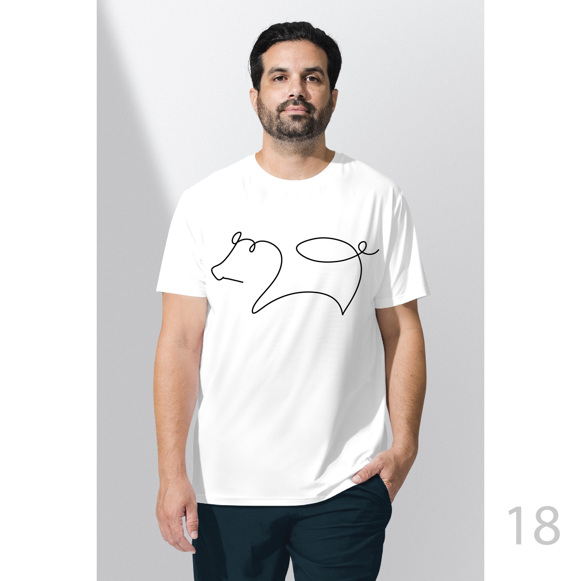 Pig Line Drawing, for Wall Art Living Room, Animal Line Draw ...