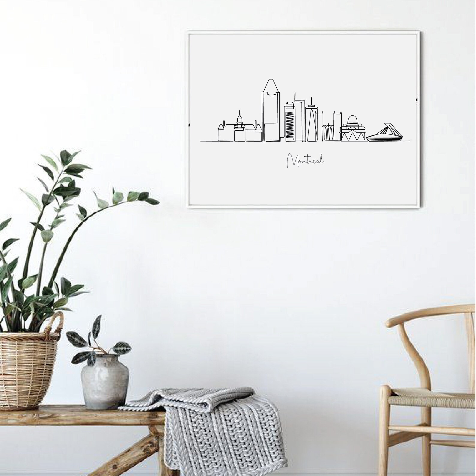 Montreal Skyline Printable Line Drawing, Minimalist Print Line Art ...