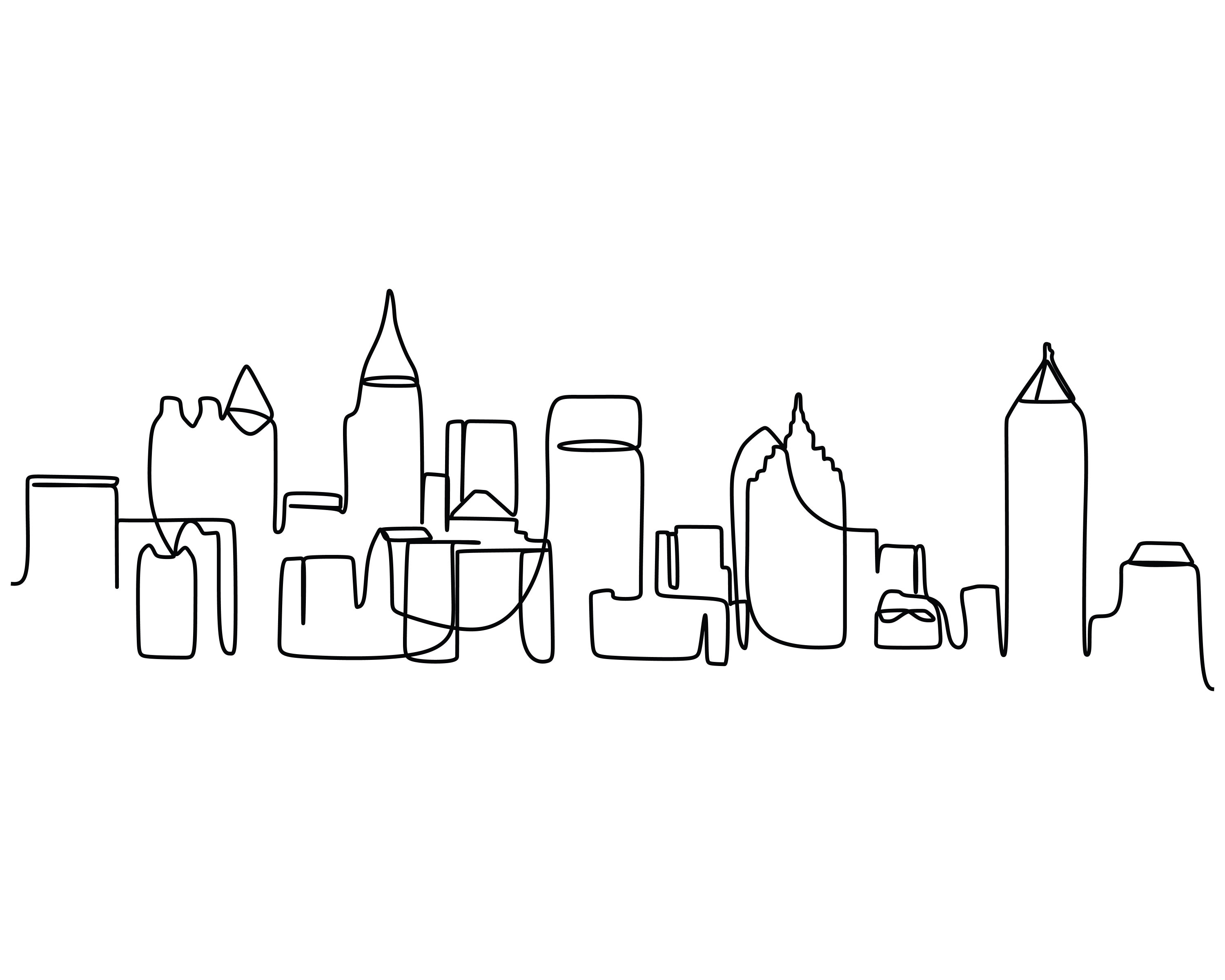 PRINTABLE Atlanta Skyline, Cityscape Wall Art, Simple Line Drawing ...