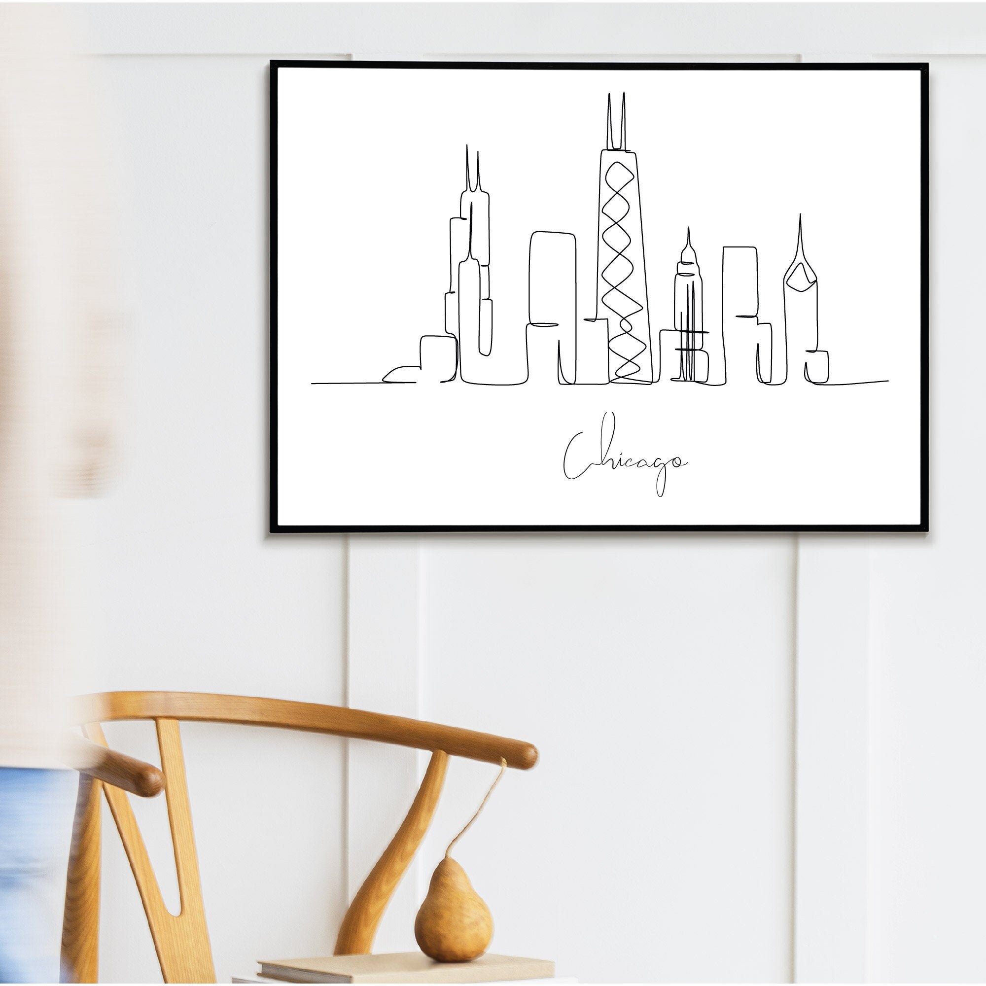 Simple Chicago Skyline Drawing
