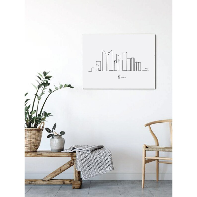 Busan South Korea Printable City Skyline. Cityscape Wall Art, Simple ...