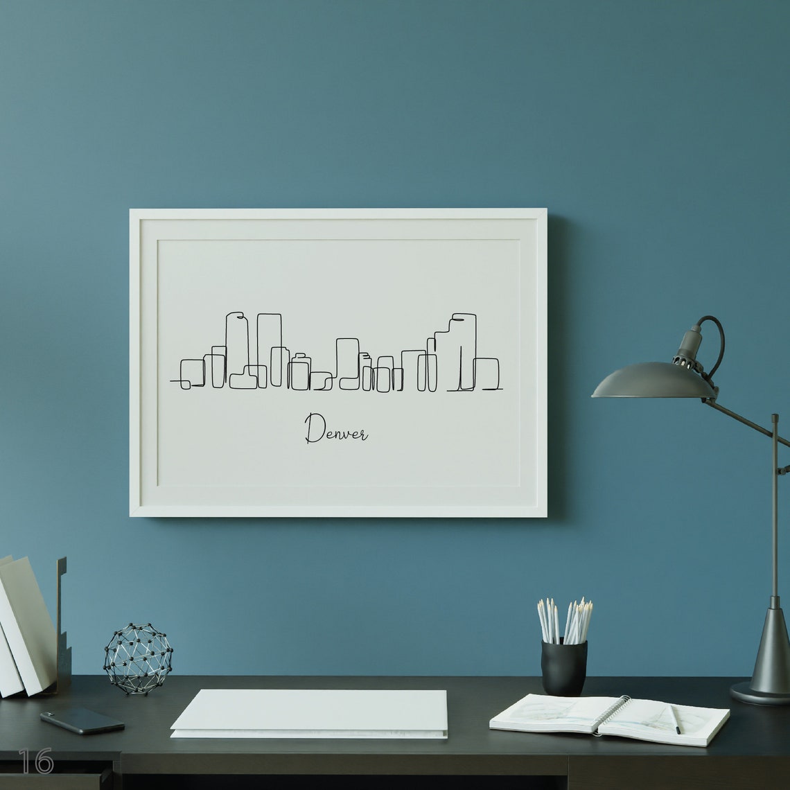 Denver Skyline Drawing, Cityscape Wall Art, Simple Line Drawing, Line ...