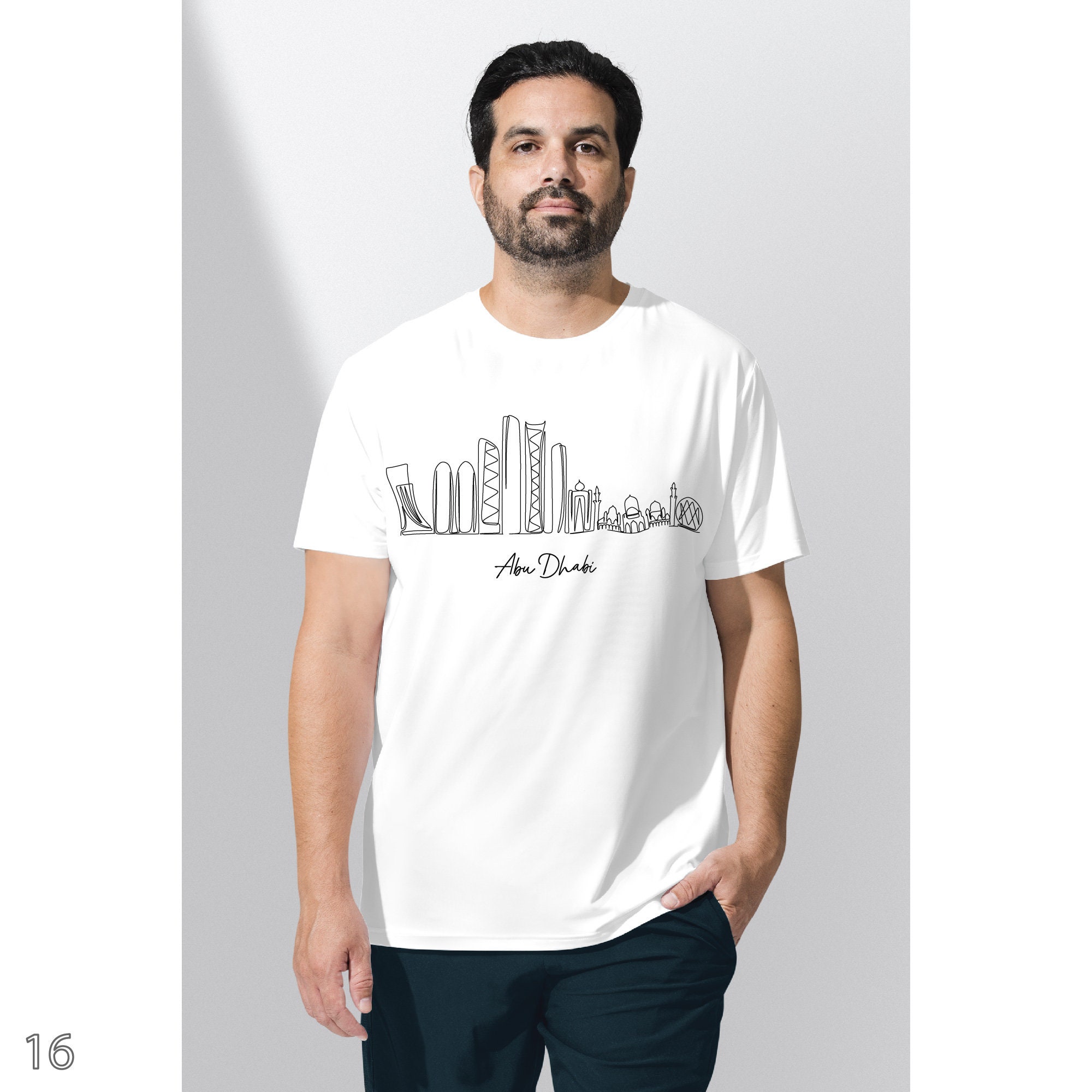 Abu Dhabi Line Drawing, Cityscape Wall Art, Skyline Drawing Art for ...