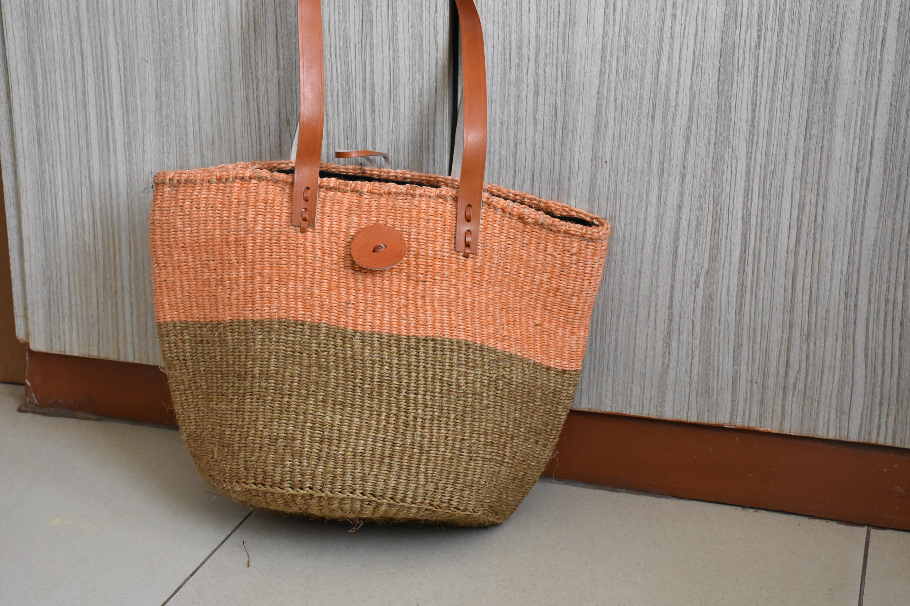 Sisal Woven Basket Bag, African Woven Market Handbag Summer Bag, Kenyan ...