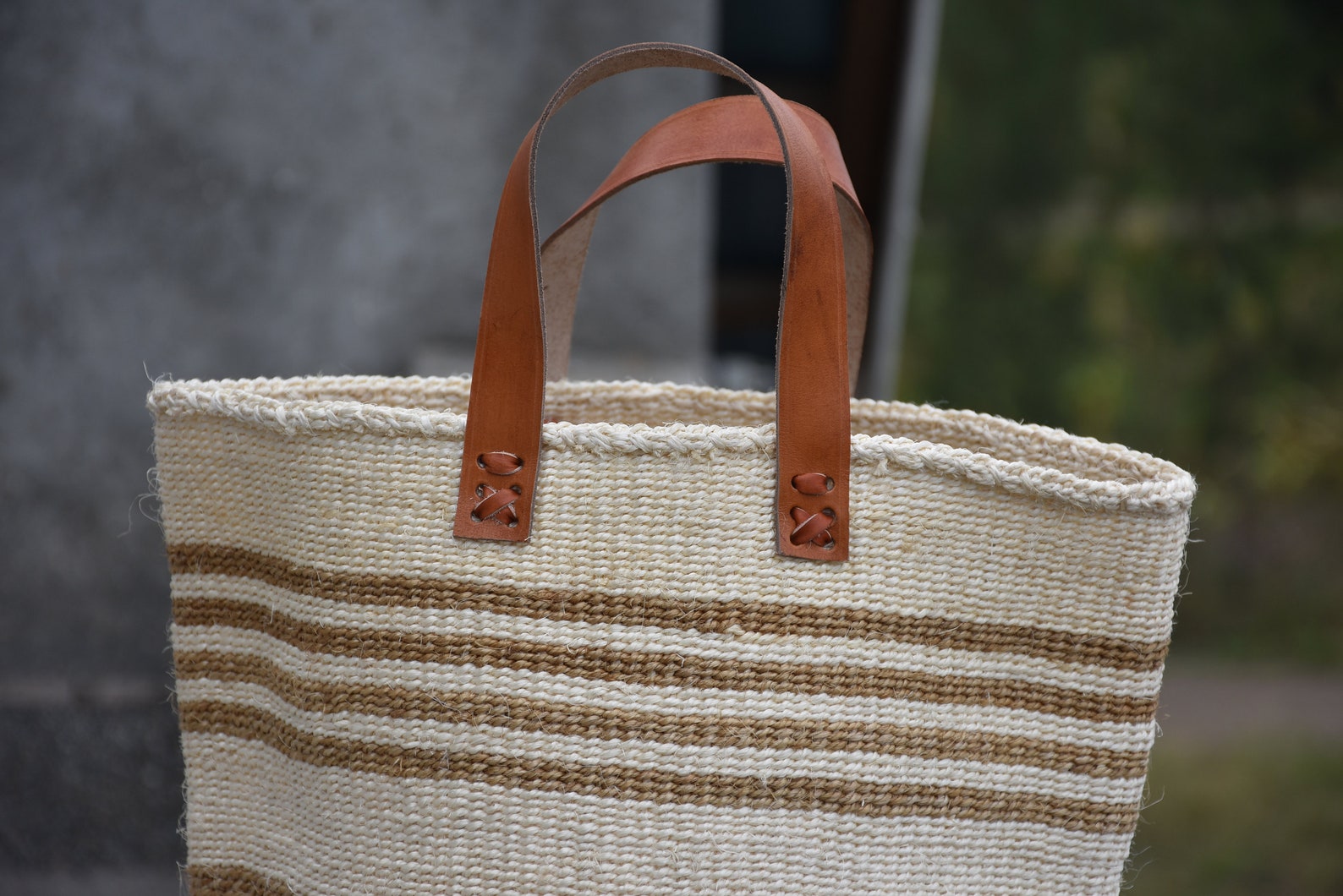 Sisal Woven Basket Bag, African Woven Market Handbag Summer Bag, Kenyan ...