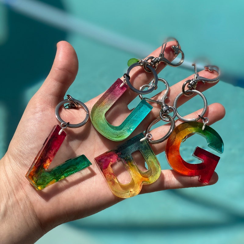 Alcohol Ink Keychain - Etsy