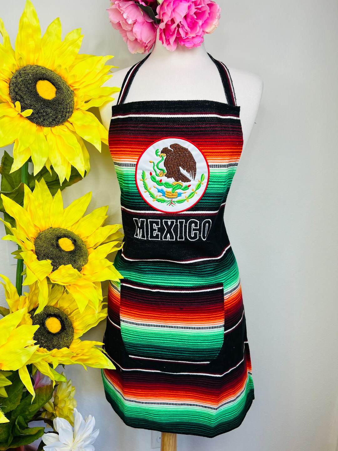 Mexican Apron,sarape Apron Adult,sarape Apron,mandil Mexicano,printed ...