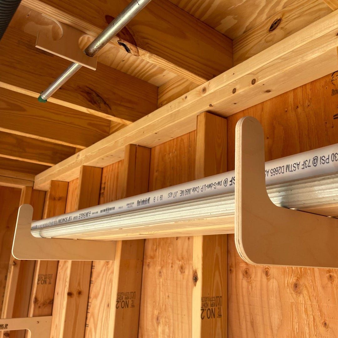 Storage Organizer Rack - Stud Mount, Store Extra Pipe and Wood - Etsy