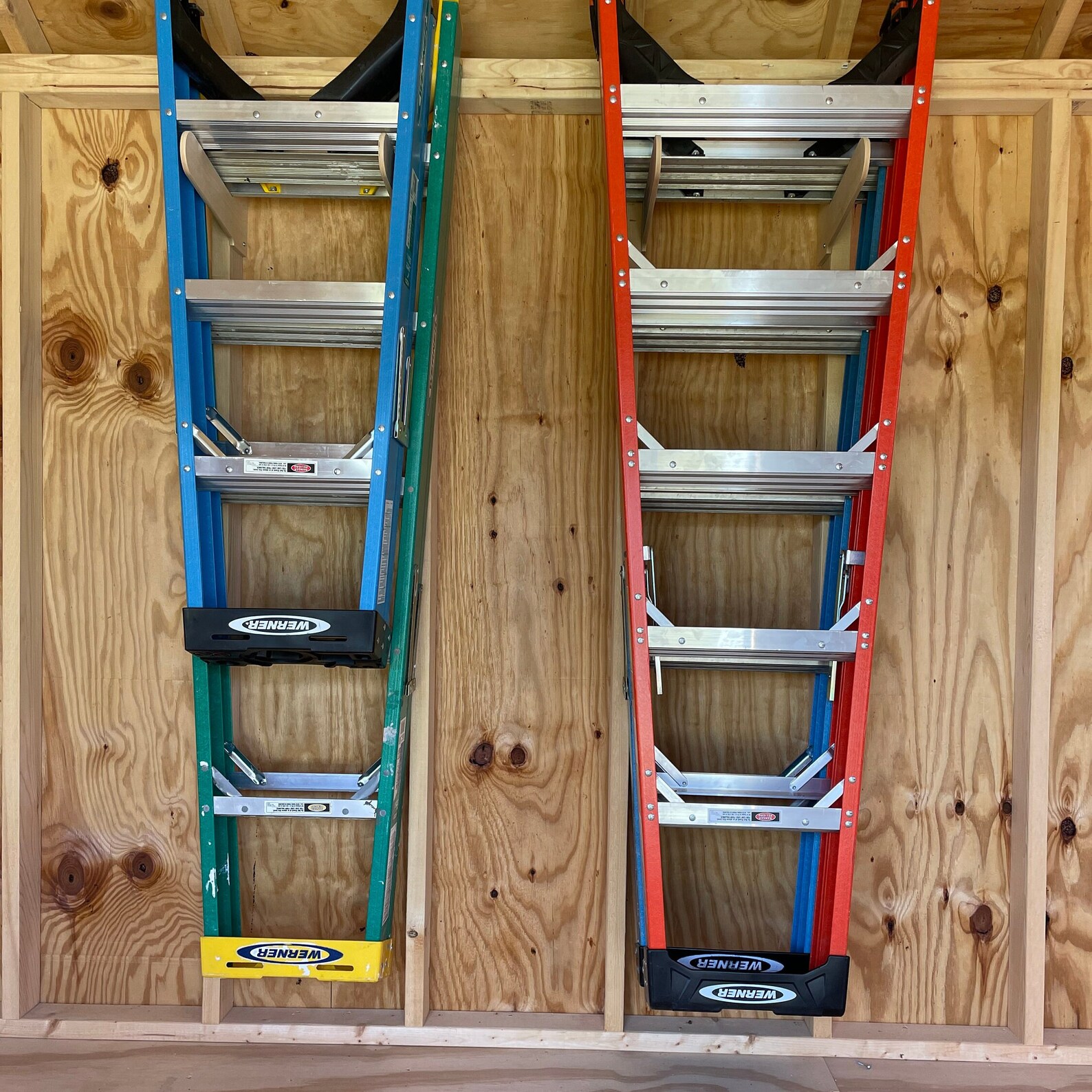 Step Ladder Organizer Shed Stud Mounted 1 Pair Ladder Organizer Rack ...