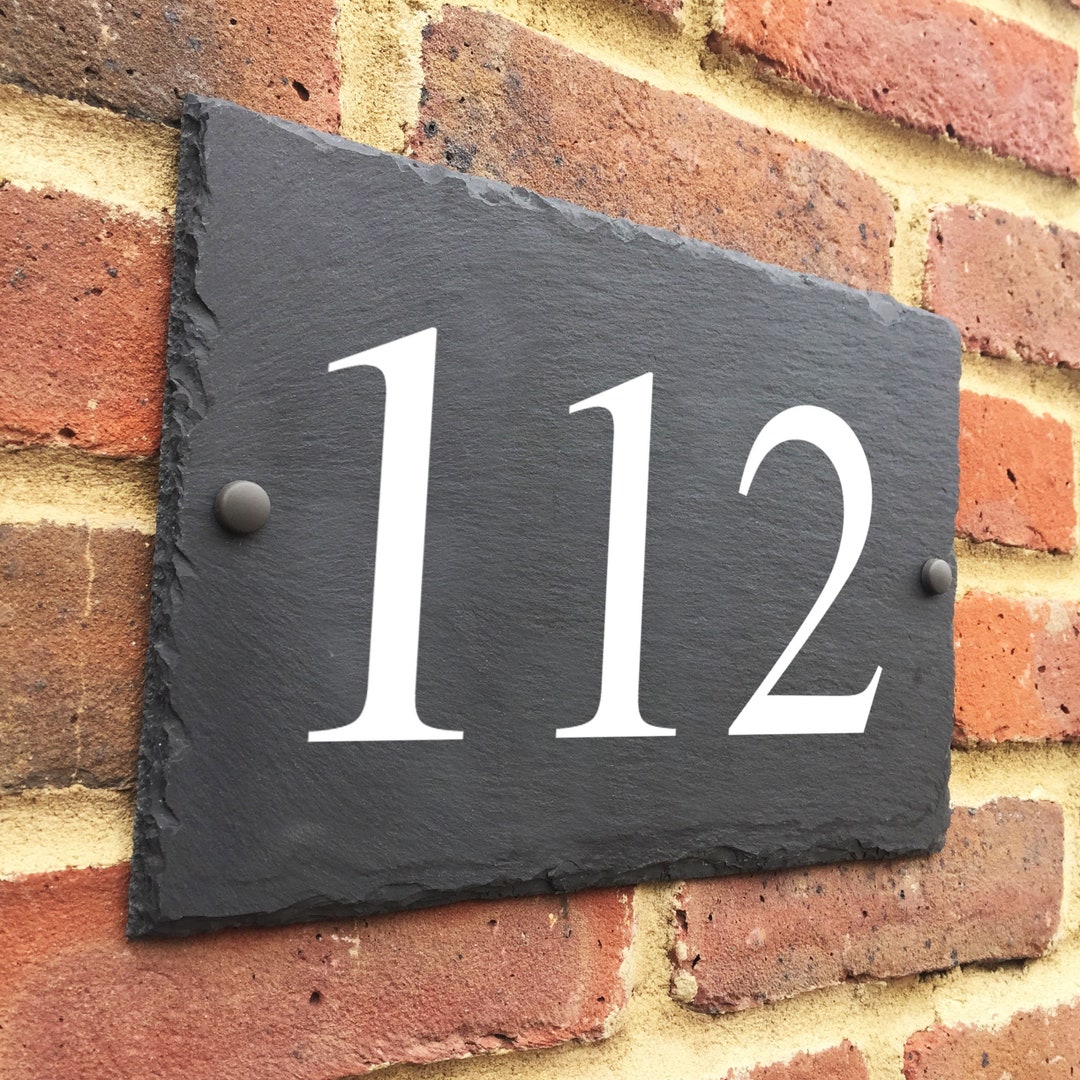 Rustic Number Slate House Sign Farmhouse Plaque Door Number - Etsy