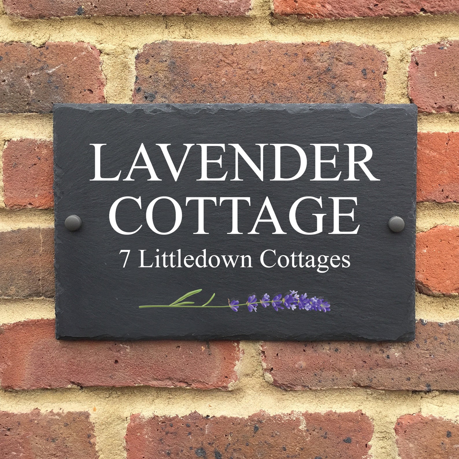 Rustic Lavender Slate House Sign Farmhouse Plaque Door Number 30 X 20cm ...