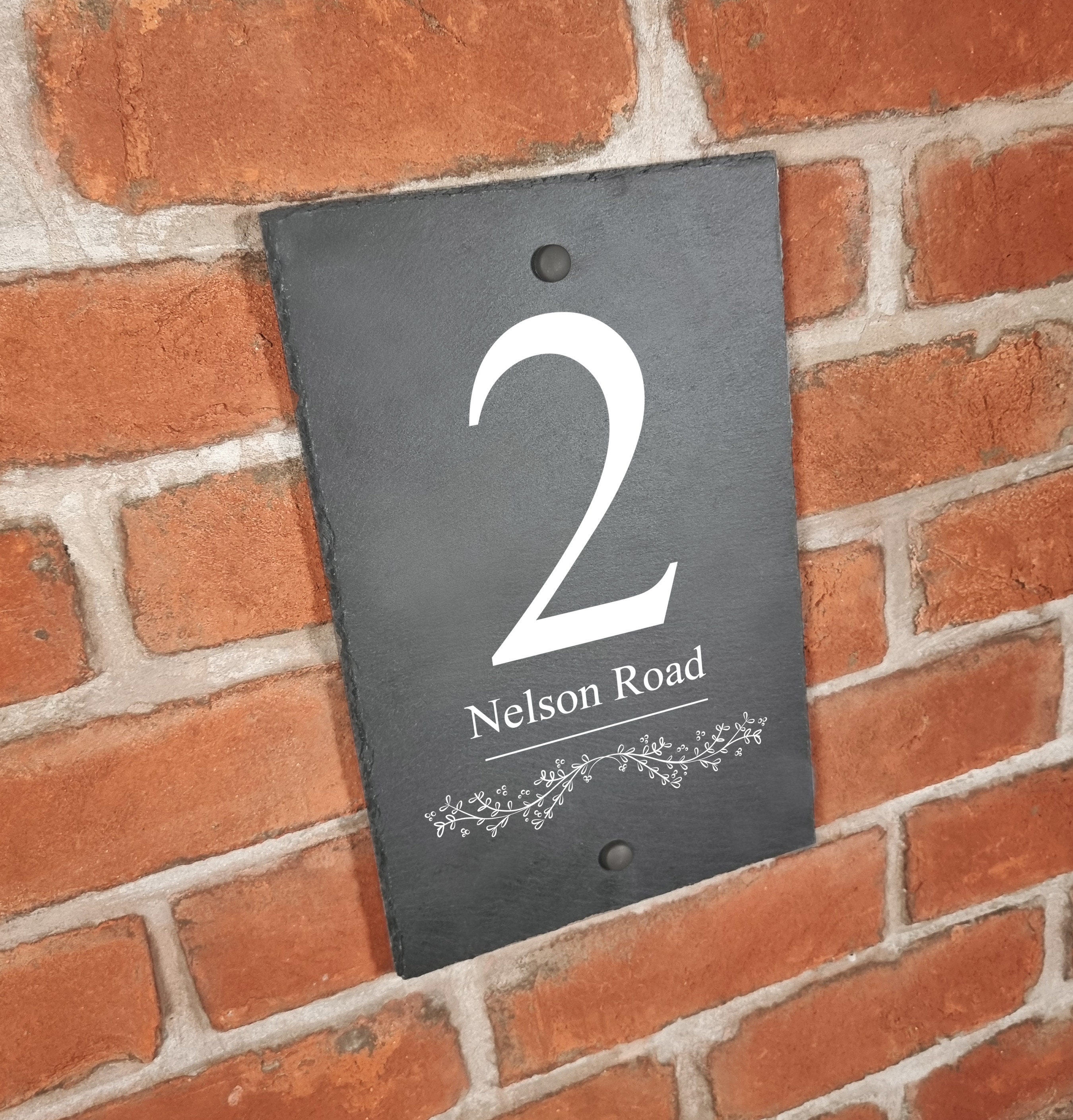 Rustic Slate House Sign Farmhouse Plaque Door Number - Etsy