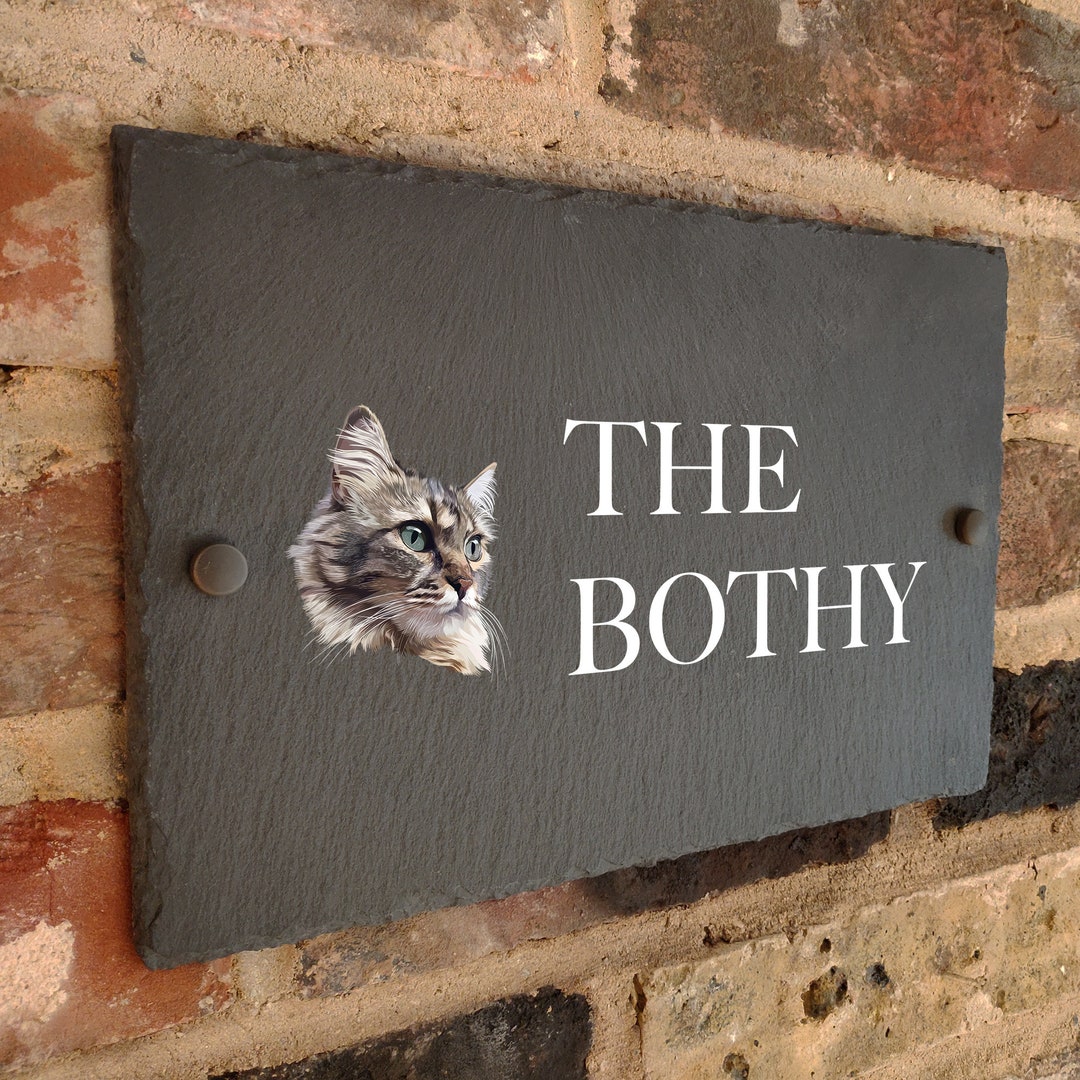Rustic Slate Cat Pet House Sign Farmhouse Plaque Door Number - Etsy