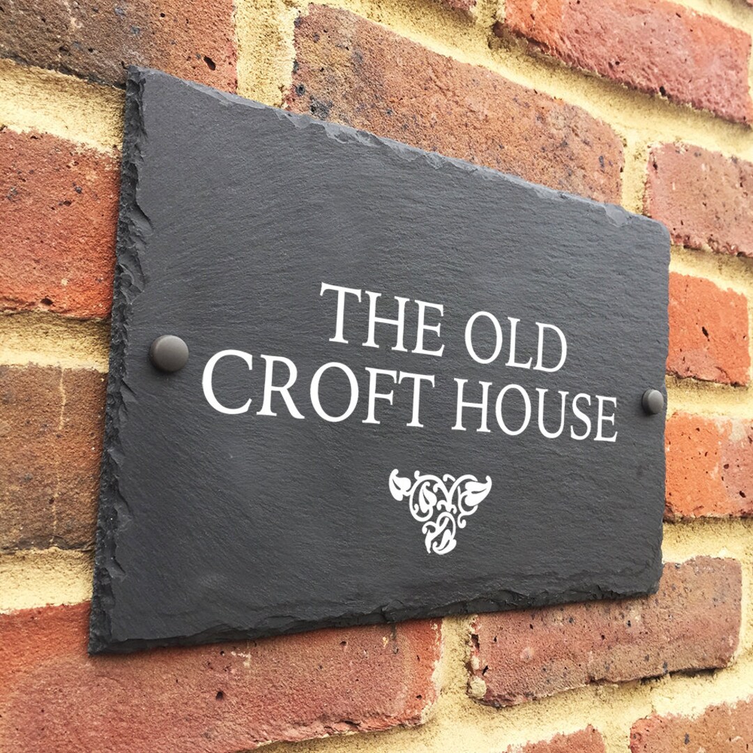 Rustic Slate House Sign Farmhouse Plaque Door Number - Etsy