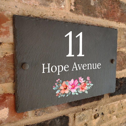 Rustic Slate Door Number Slate Gate Sign Plaque Stone Home - Etsy