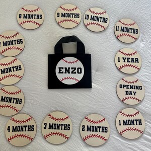 Baby Monthly Milestone Baseball Themebaby Announcementopening ...