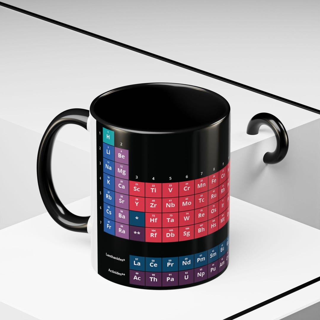 Scientist Elements Coffee Mug, Periodic Table 11oz/15oz Cup for ...