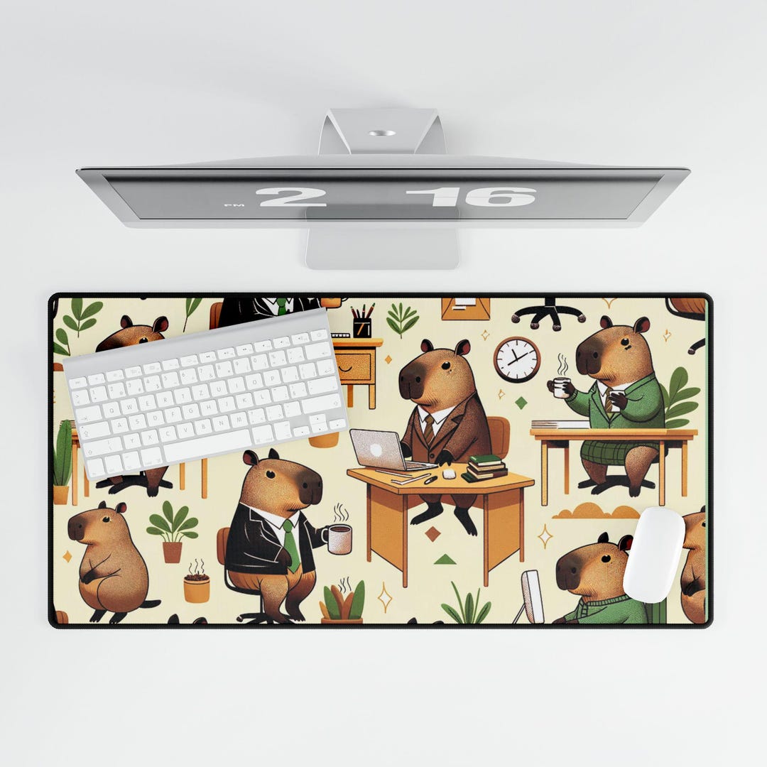Capybara Desk Mat, Cute Mouse Pad for Home Office or Office, Funny ...