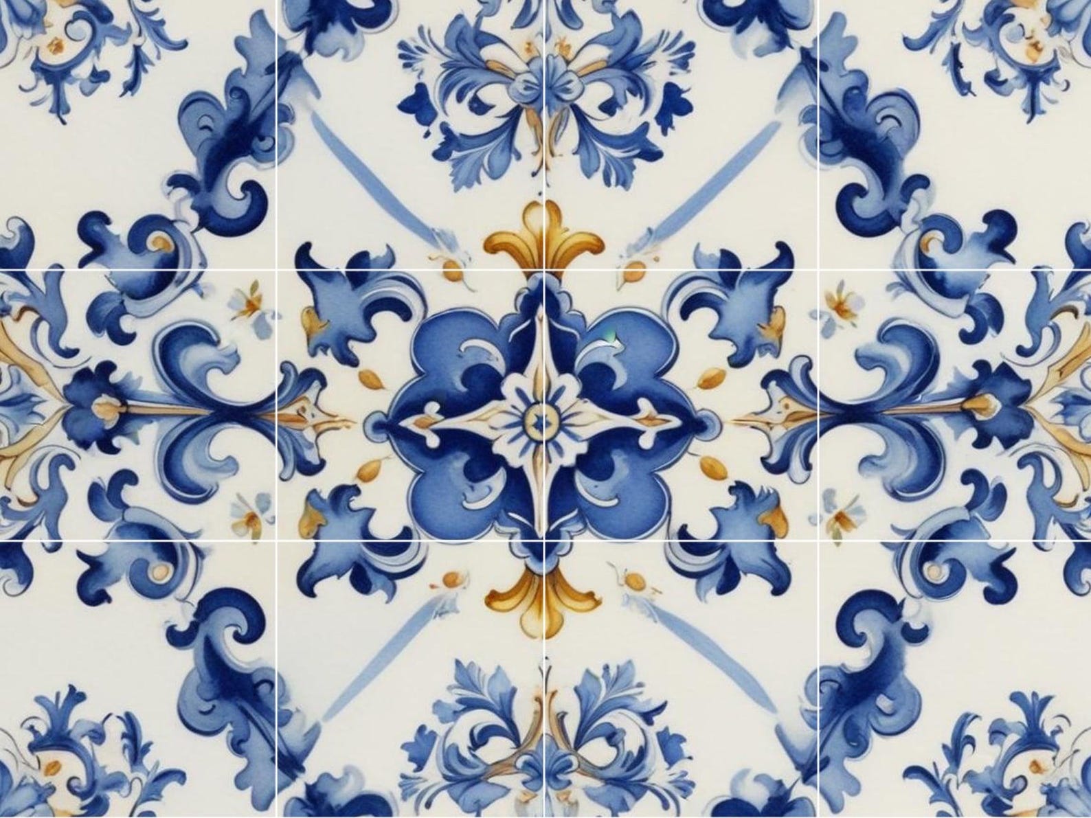 Blue Amalfi Tile Mural – Italian Floral Ceramic Kitchen Backsplash - Etsy