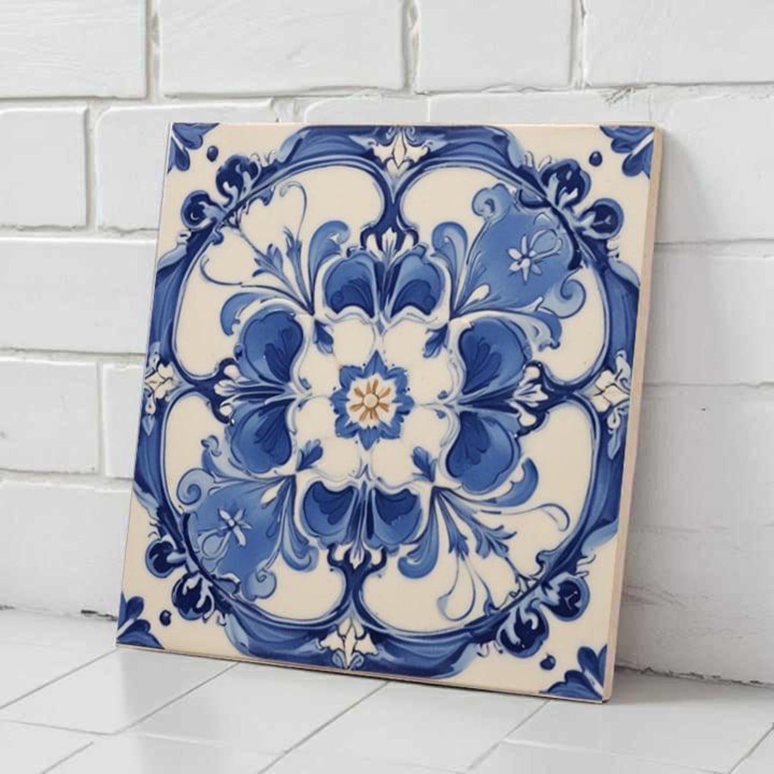 Amalfi Coast Tile – Blue Floral Majolica Ceramic Backsplash - Etsy